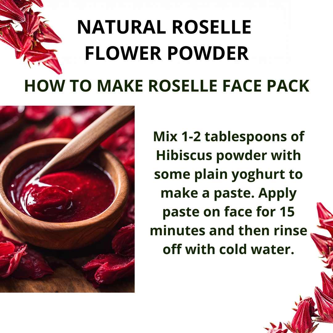 100% PURE NATURAL ROSELLE FLOWER POWDER 90 GMS (Hibiscus Sabdariffa ...