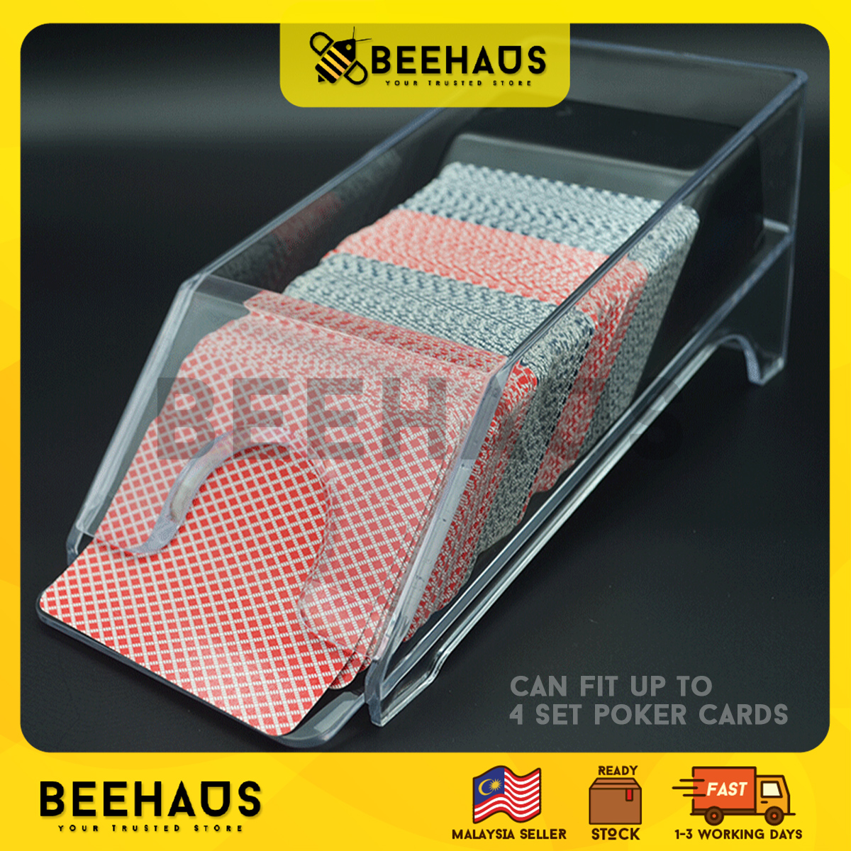 Beehaus Poker Card Dealer Shoe | Fit 4 Set Card Poker Decks Acrylic ...