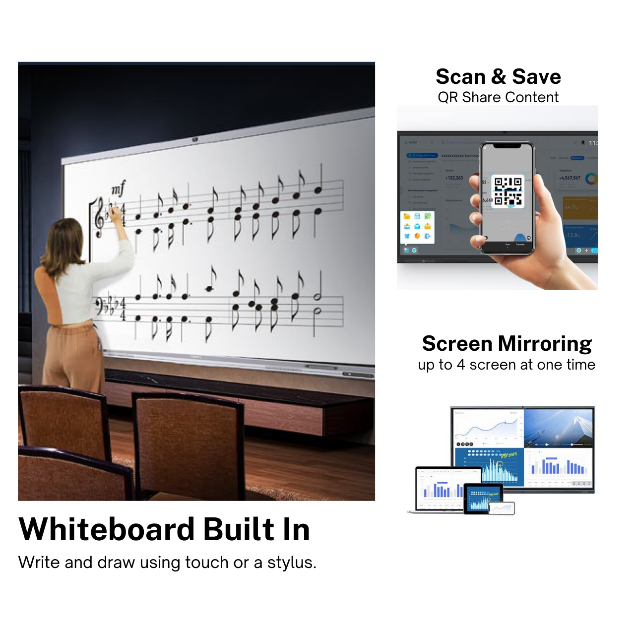 MEGRA Interactive Smartboard Office Touchscreen Monitor Smart ...