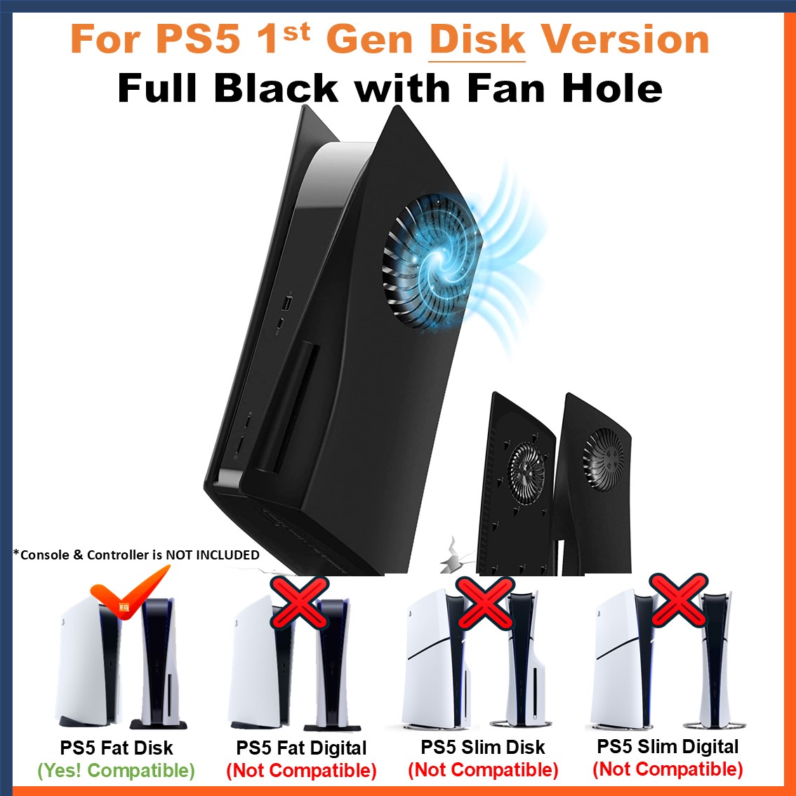 Playstation 5 Cover Faceplate PS5 Replacement Plate for PS5 / Slim Disk ...