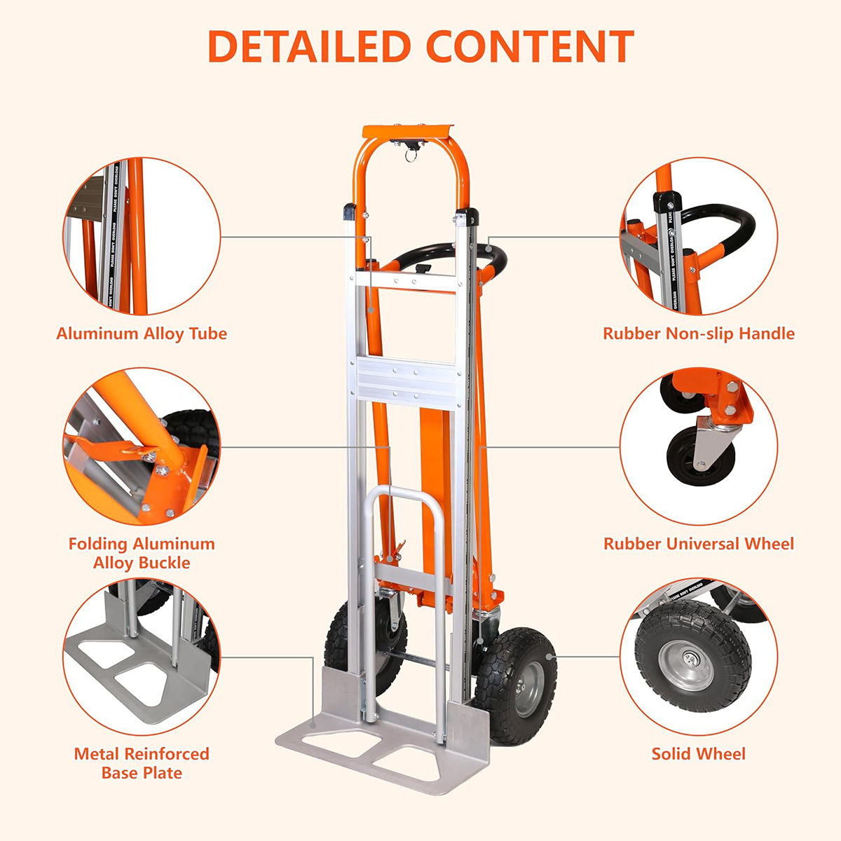 New Aluminum 3in1 Foldable Trolley Portable Hand Truck Cart Troli ...