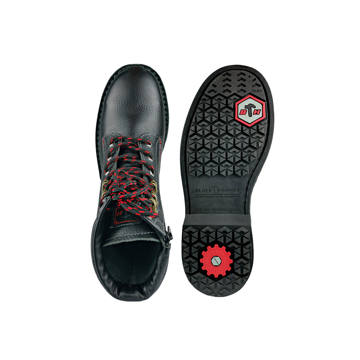 Black Hammer Men Mid Cut with Shoelace Safety Shoe BHS-26620 | Shopee ...