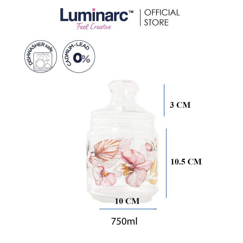 Luminarc 3Pcs Florosa Design Pot Club Food Storage Jar Set - [Model ...