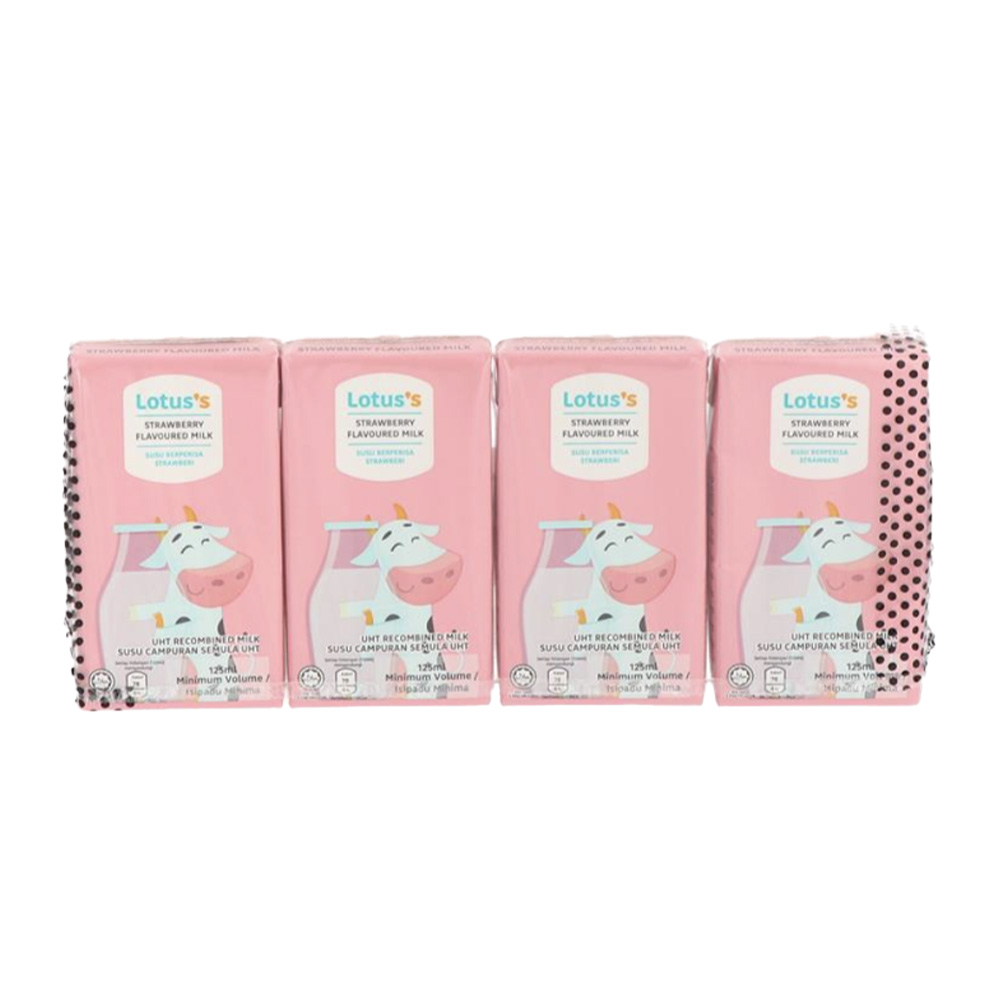 Lotus's Strawberry Milk Uht 125ml x 4 units x 10 packs (1 Carton ...
