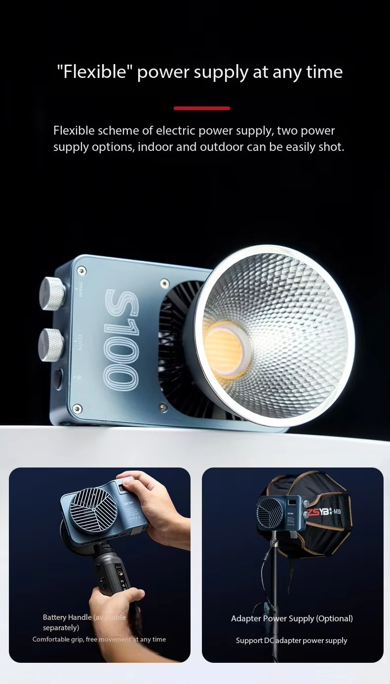ZSYB S100 LED Video Light & S100 RGB Video Light 100W Full Color Pocket ...