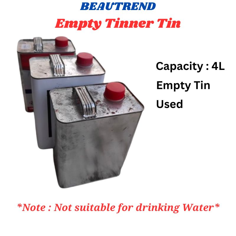 Empty Thinner Container Tank Tin Capacity 4L liter Metal | Shopee Malaysia