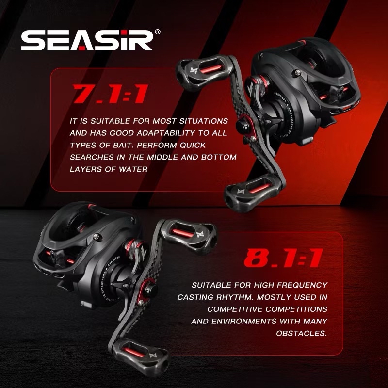 SEASIR MANSORY PRO 131G Ultra Light Carbon Fiber Double Spools Baitcasting Fishing Reel 7+1 BB 7 ...