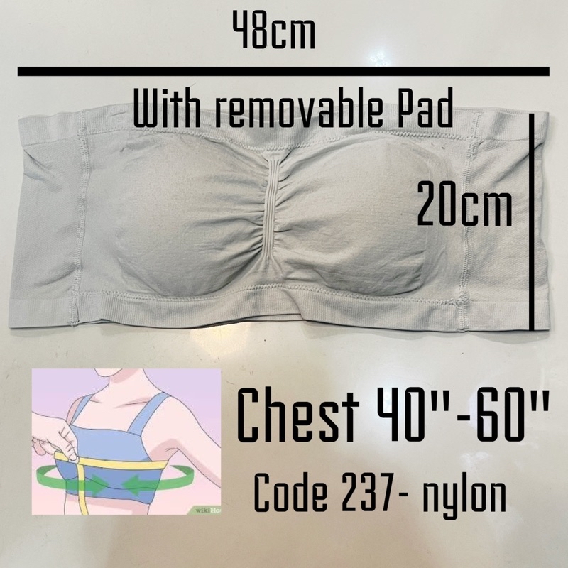 Tube top bra plus size curvy tube inner women perempuan saiz besar bra ...