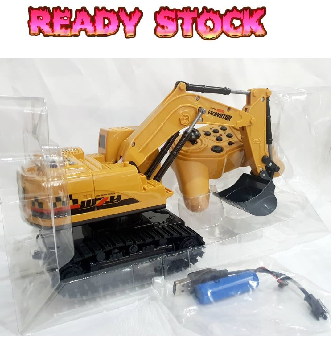 Remote Control Die Cast Metal Alloy Excavator Model Truck Toy Play For ...
