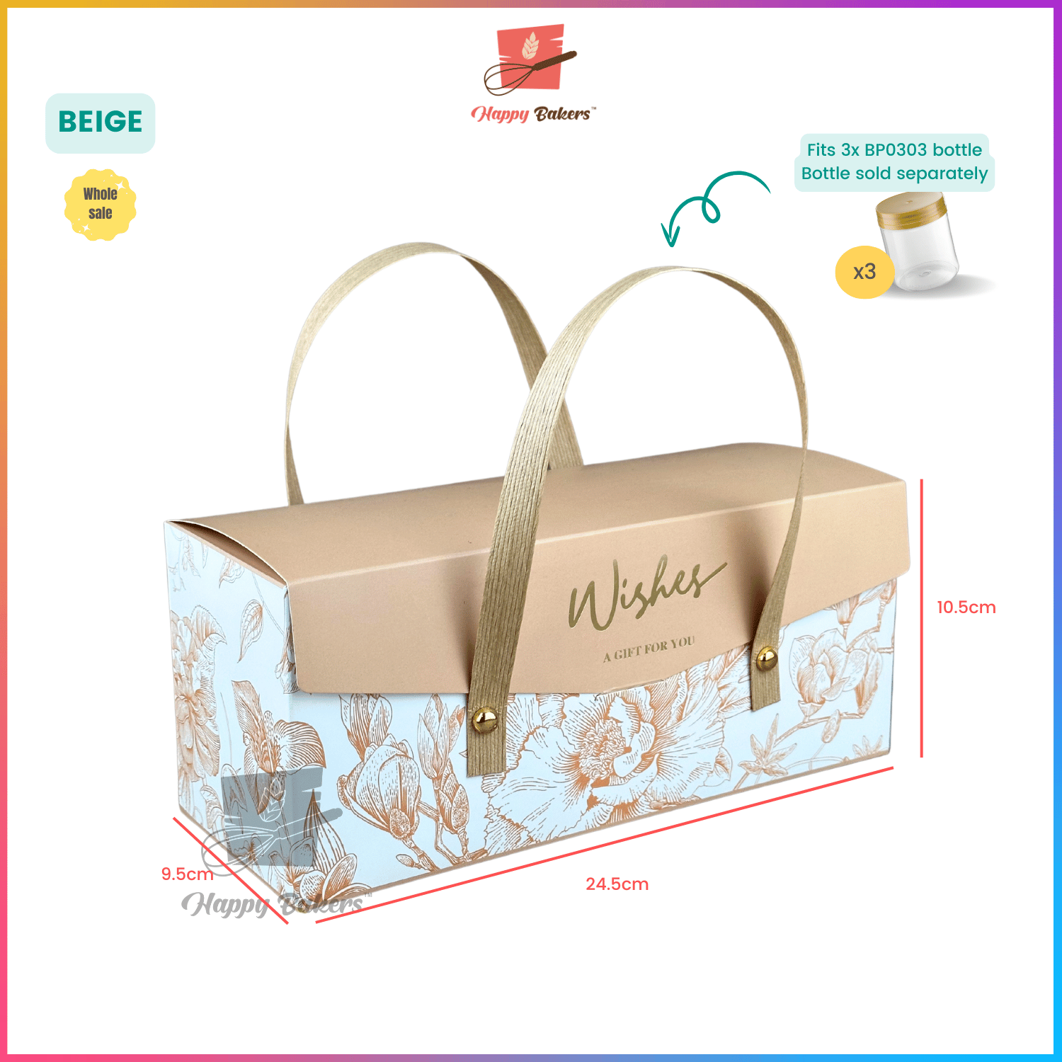 Classical Gift Box With Handle Gold Stamping Doorgift Cakes Biscuit ...