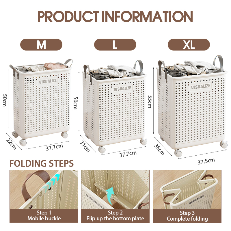 🔥Foldable Laundry Basket Laundry Bag Dirty Clothes Storage Box ...