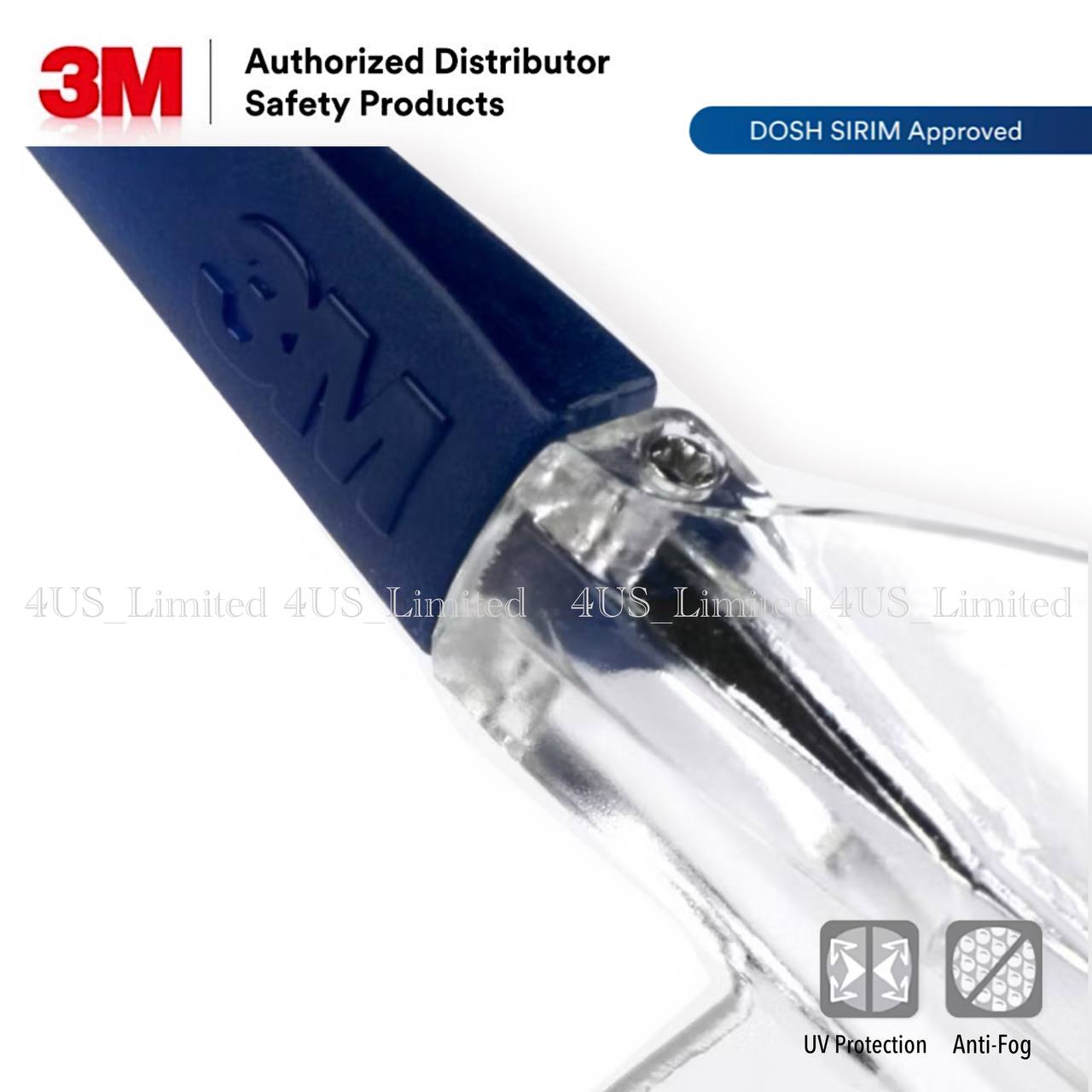 3M 10434 Virtua Sport Safety Eyewear Asian Fit Anti Fog Clear Lens/Blue ...