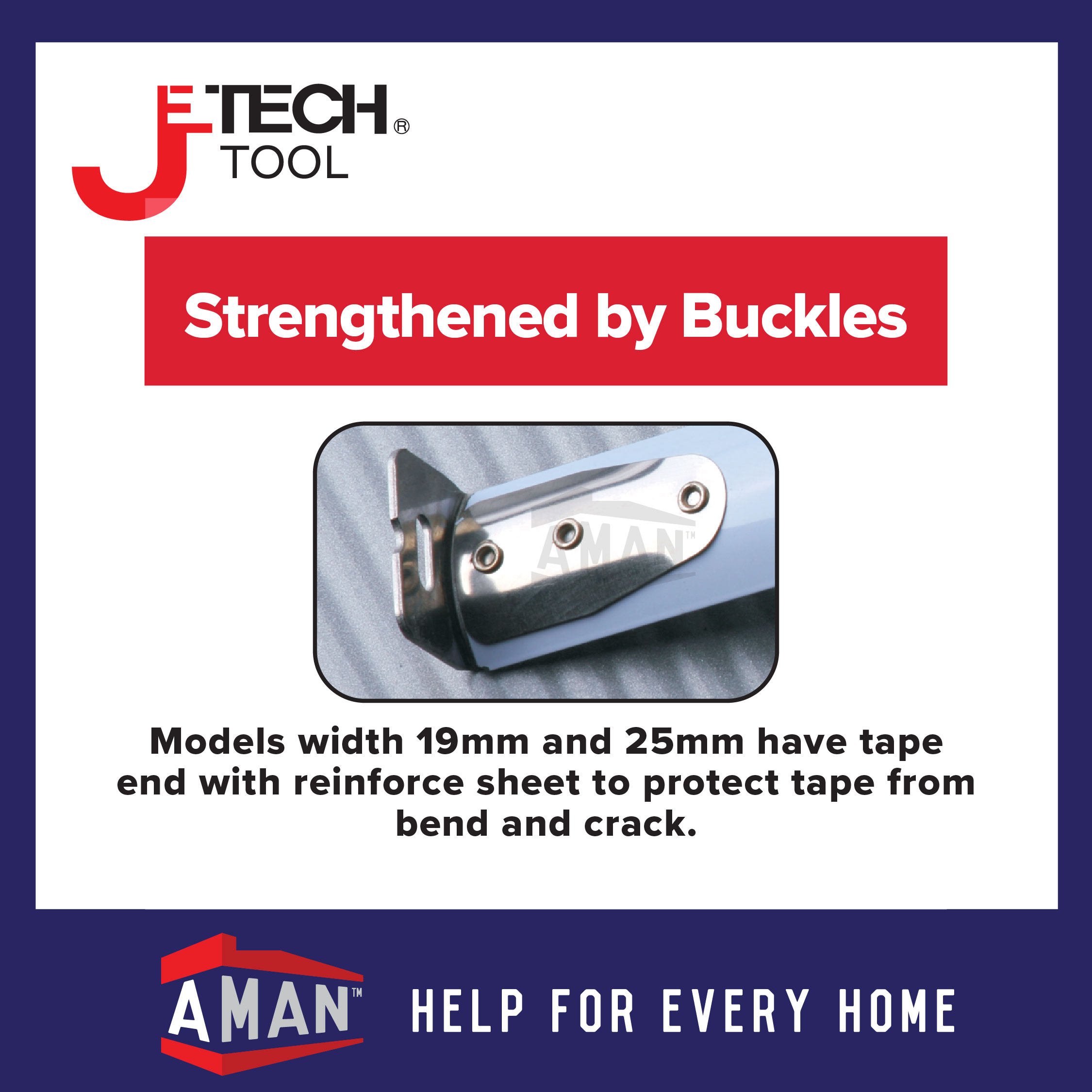 JETECH Measuring Tape Dual Scaled Steel Tape Measurement Hardware Pita ...