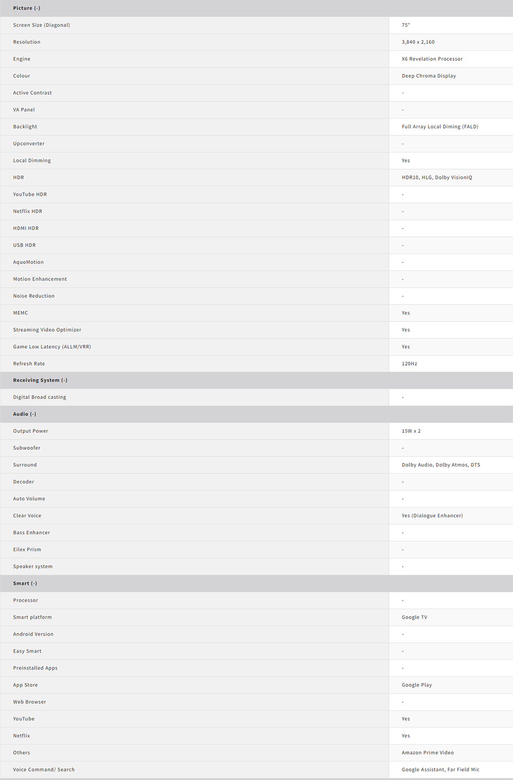 Sharp 4TC75GN7000X 75 Inch AQUOS TRU 4K UHD Google TV | ESH | Shopee ...