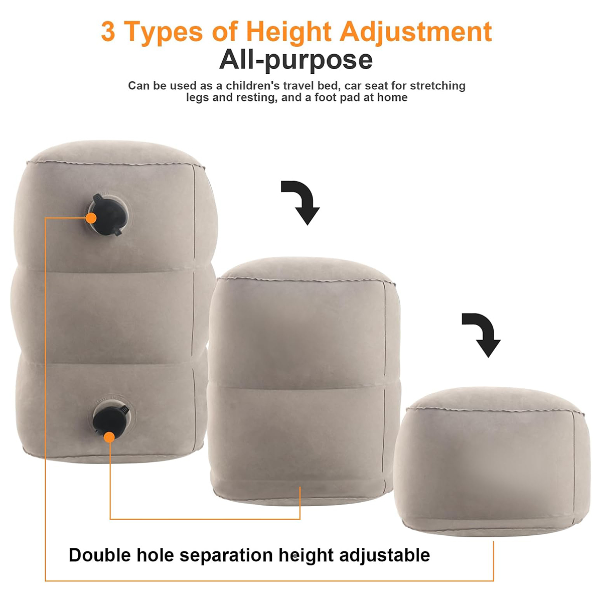 Inflatable Foot rest Leg Pad Cushion Office Travel Bag Storage Cover ...