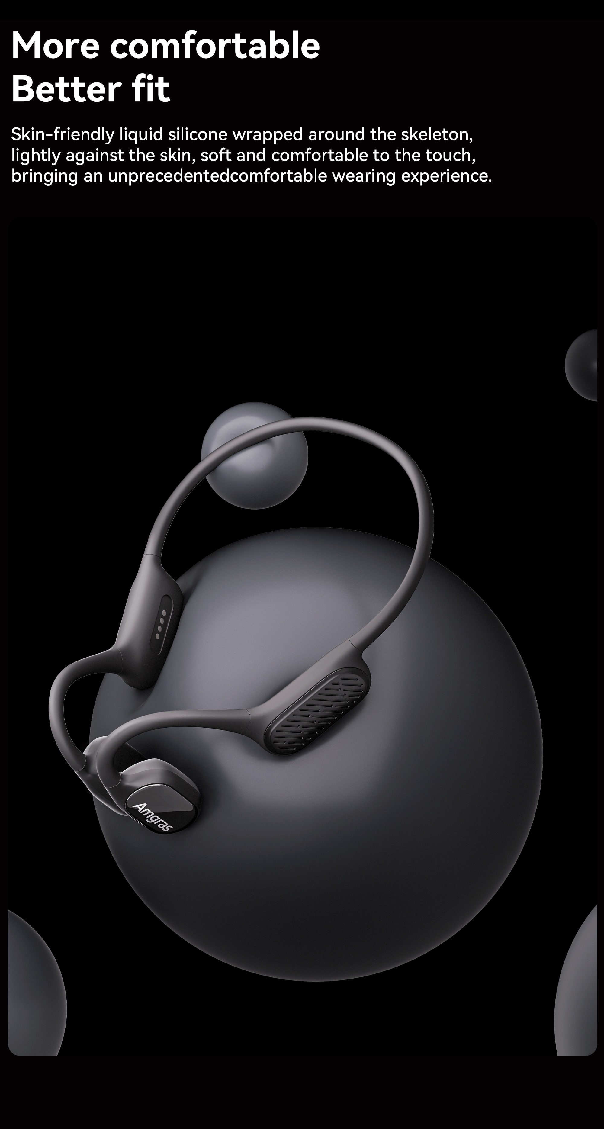 Amgras OpenMeta IV Ultra Swimming headphone IP68 Bone Conduction Sports ...