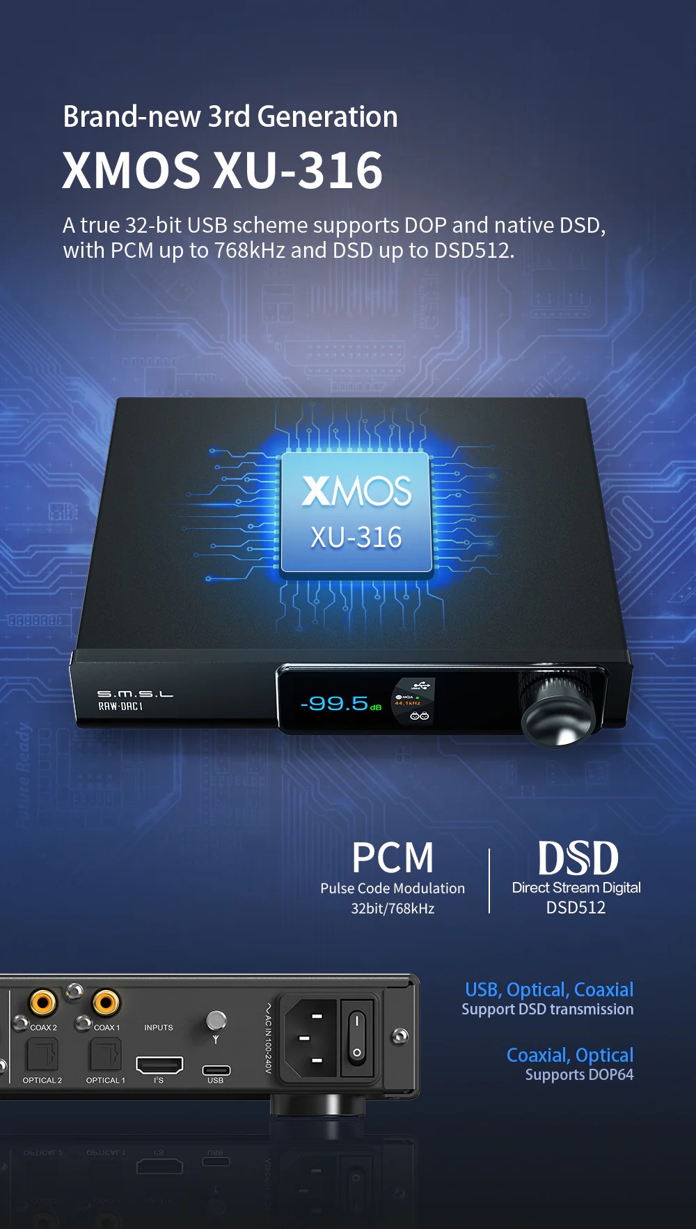 S.M.S.L RAW-DAC1 AK4191+AK4499EX Digital to Analog Convertor (DAC ...