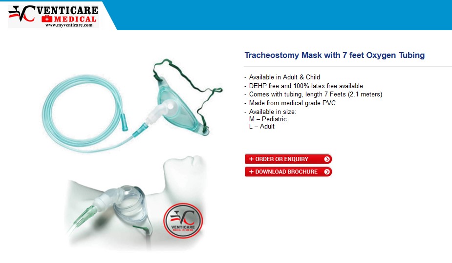 Tracheostomy Mask Adult/Child with 7 Feet Tubing-1pc | Shopee Malaysia