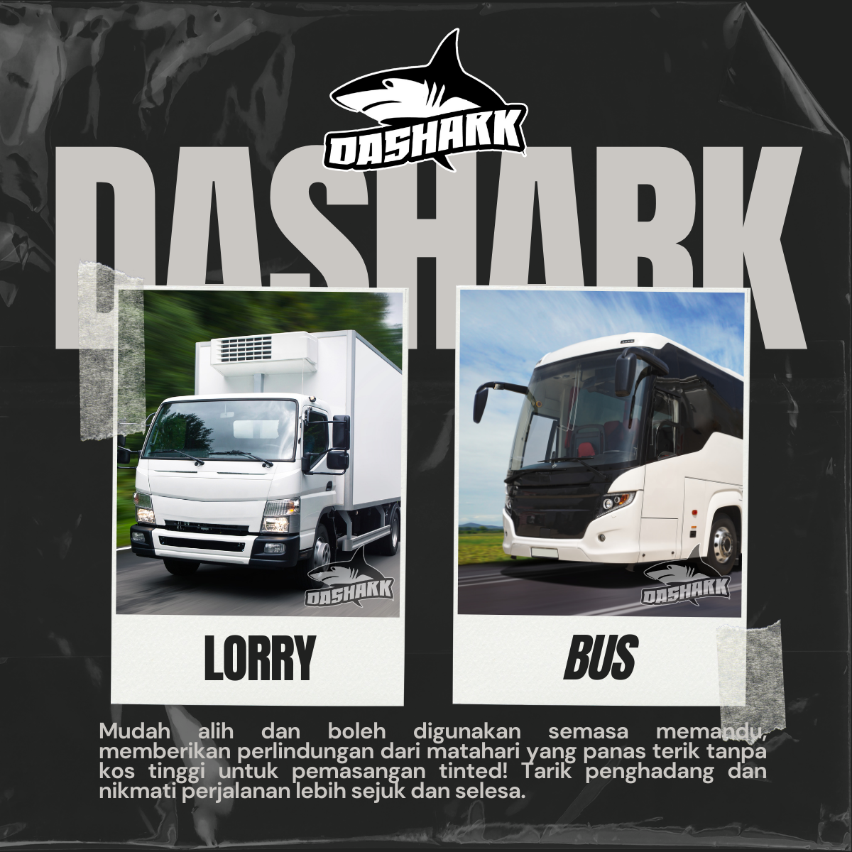 DASHARK Retractable Lorry Sunshade Black Tinted Lori Bus Windscreen Sun ...