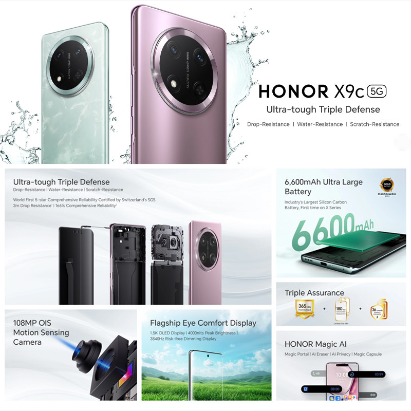 HONOR X9C 5G Smartphone (12GB+12GB RAM + 512GB/256GB ROM) 6.78" Ultra ...