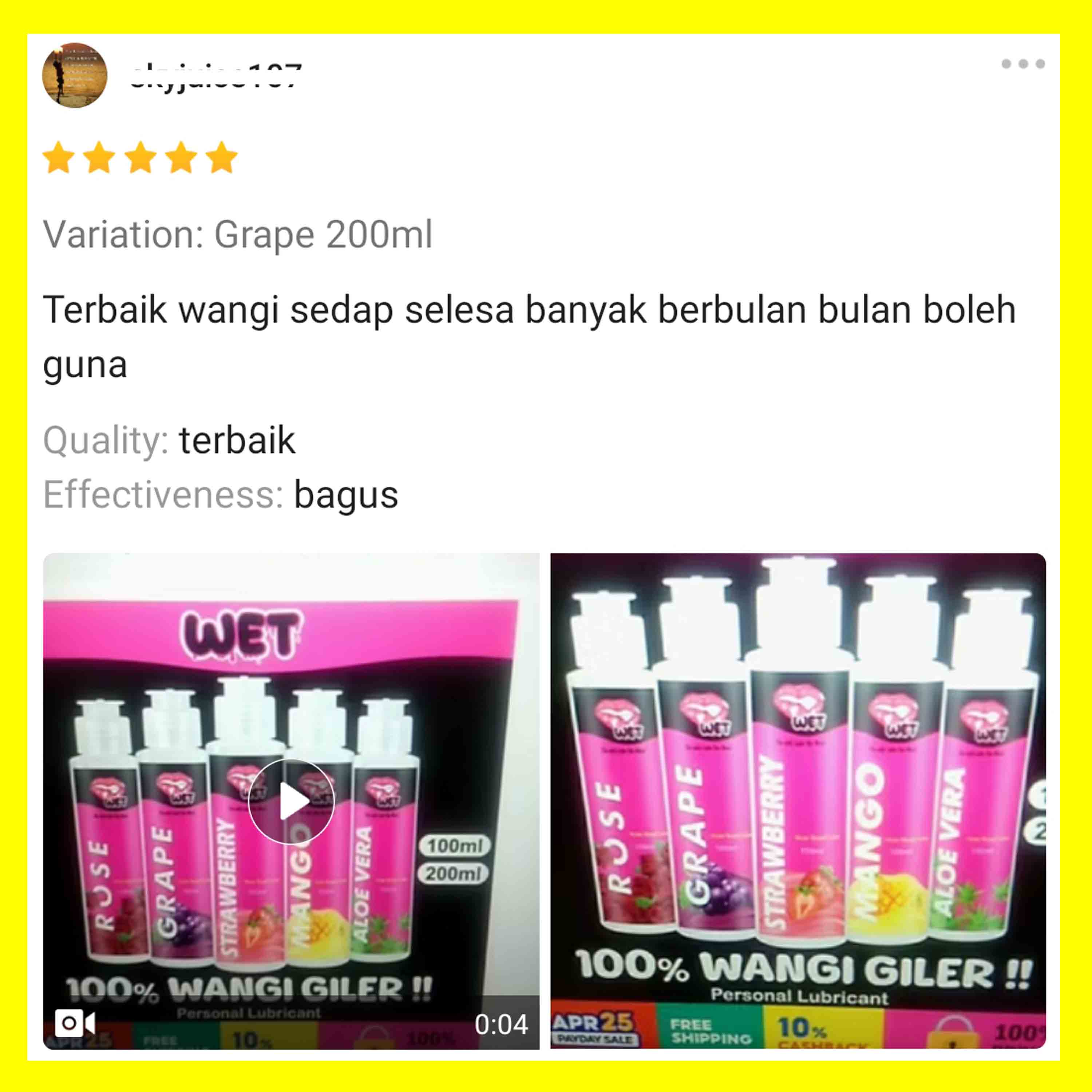 [ 100% CRAZY TASTY ] WET FRUITY Mango Adult Personal Lubricant Water ...