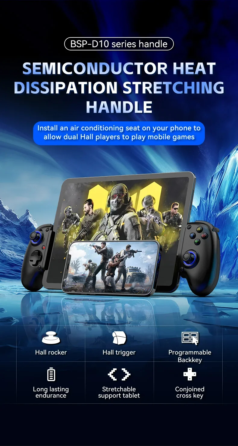 BSP D10 D10S Stretching Bluetooth Cooling Game Controller Wireless ...