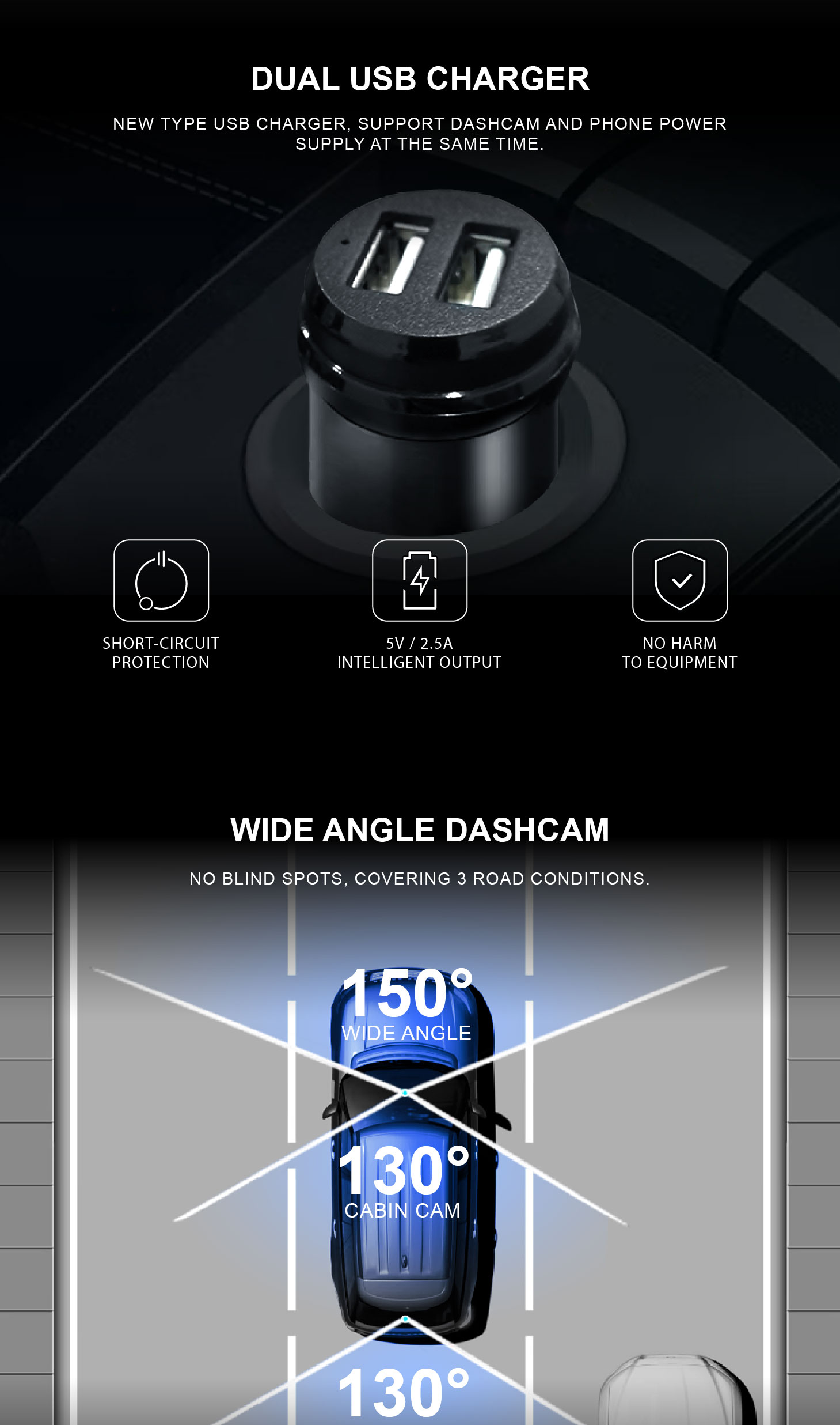 AZDOME M560-3CH 2160P/4K Ultra HD 3 Channel Front & Rear DashCam Night ...