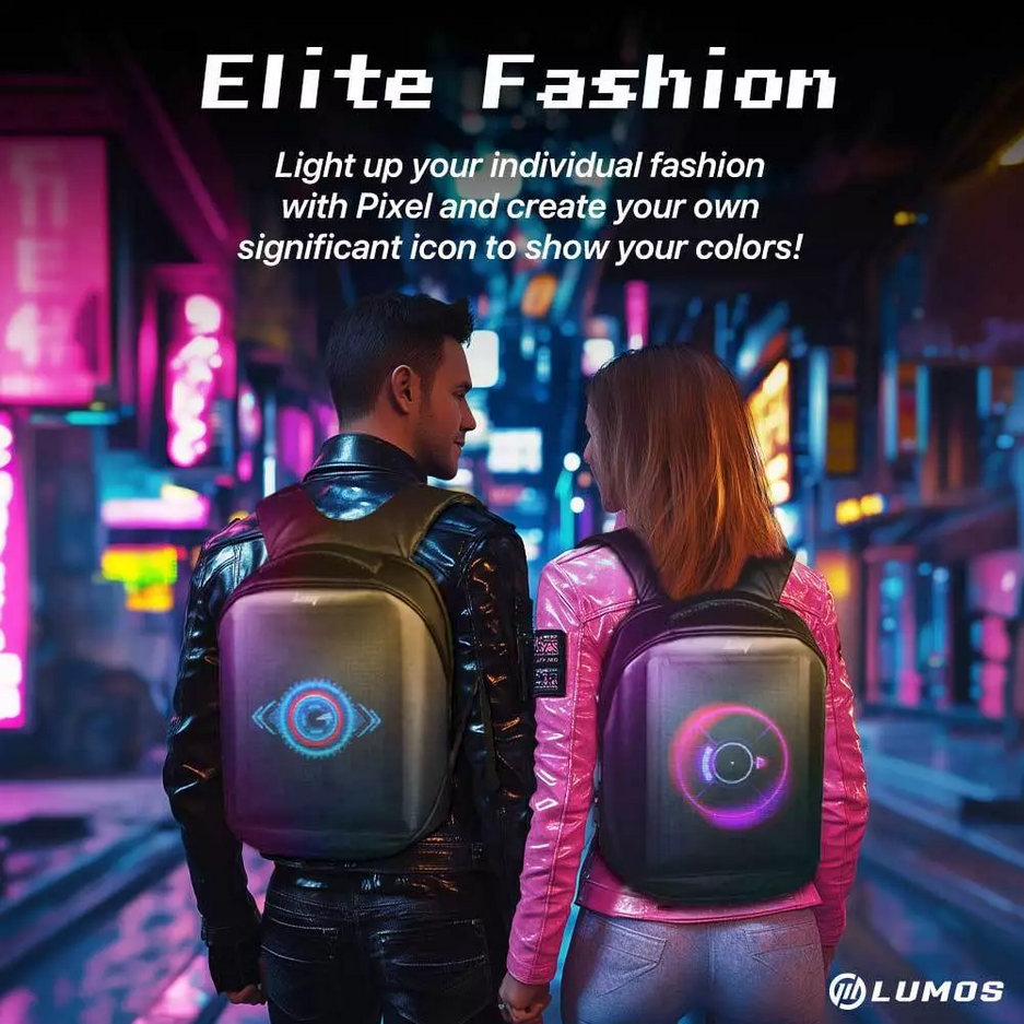 LOY Pixel Luxe Backpack with 4096 Pixel Art LED Screen & Pixel Pulse ...