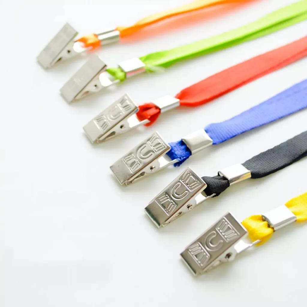 Nylon Lanyard Fancy Clip | Nylon Lanyard Name Badge ID Holder | Tali ...