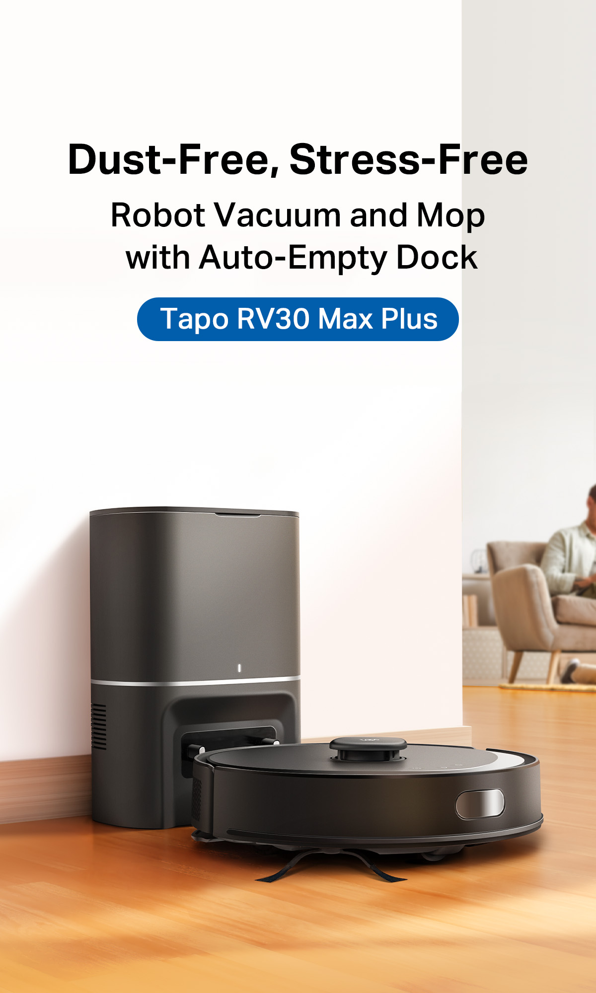TP-Link Tapo RV30 Max Plus 5300Pa Robot Vacuum Cleaner LiDAR+IMU ...