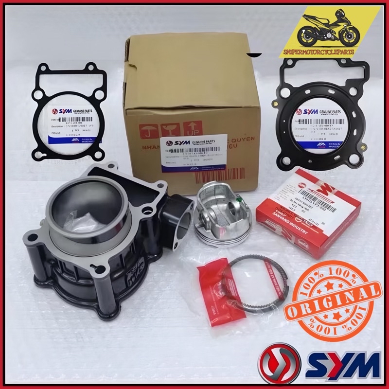 [100% ORI] SYM VF3i VF3 LE ABS PRO V1 V2 CYLINDER BLOCK FULL SET SEKALI HEAD & BLOCK GASKET ...
