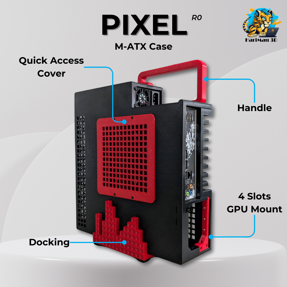 [ PIXEL ] M-ATX MATX Case / Casing ( 814g / 8.99L / PETG Material / ANY Color ) | Shopee Malaysia