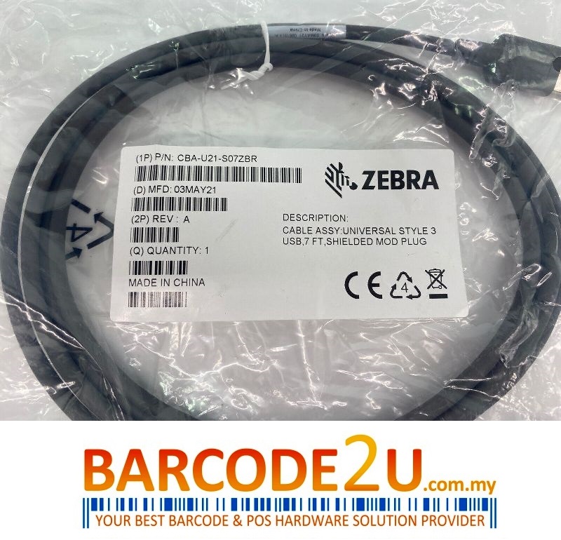 Genuine USB Cable 7ft 2M for Symbol Zebra Barcode Scanner CBA-U25 ...