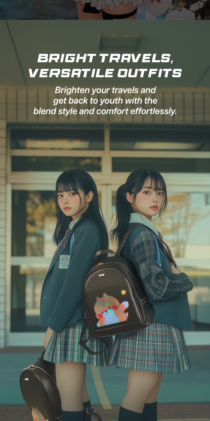 LOY Pixel Luxe - LED Backpack Bag with 4096 Pixel Art LED Screen ...