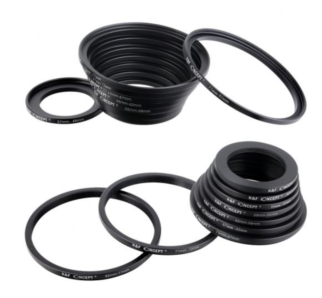K&F 18 Pieces Filter Ring Adapter Set (SKU.0629) (Includes 9pcs Step Up ...