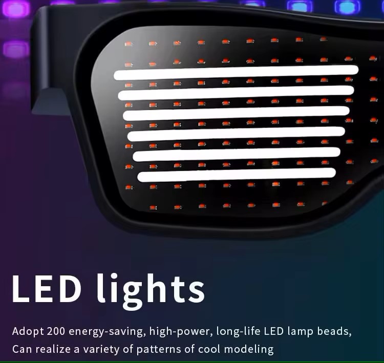 Programable LED Glasses - App Control LED Sunglasses Bluetooth LED ...