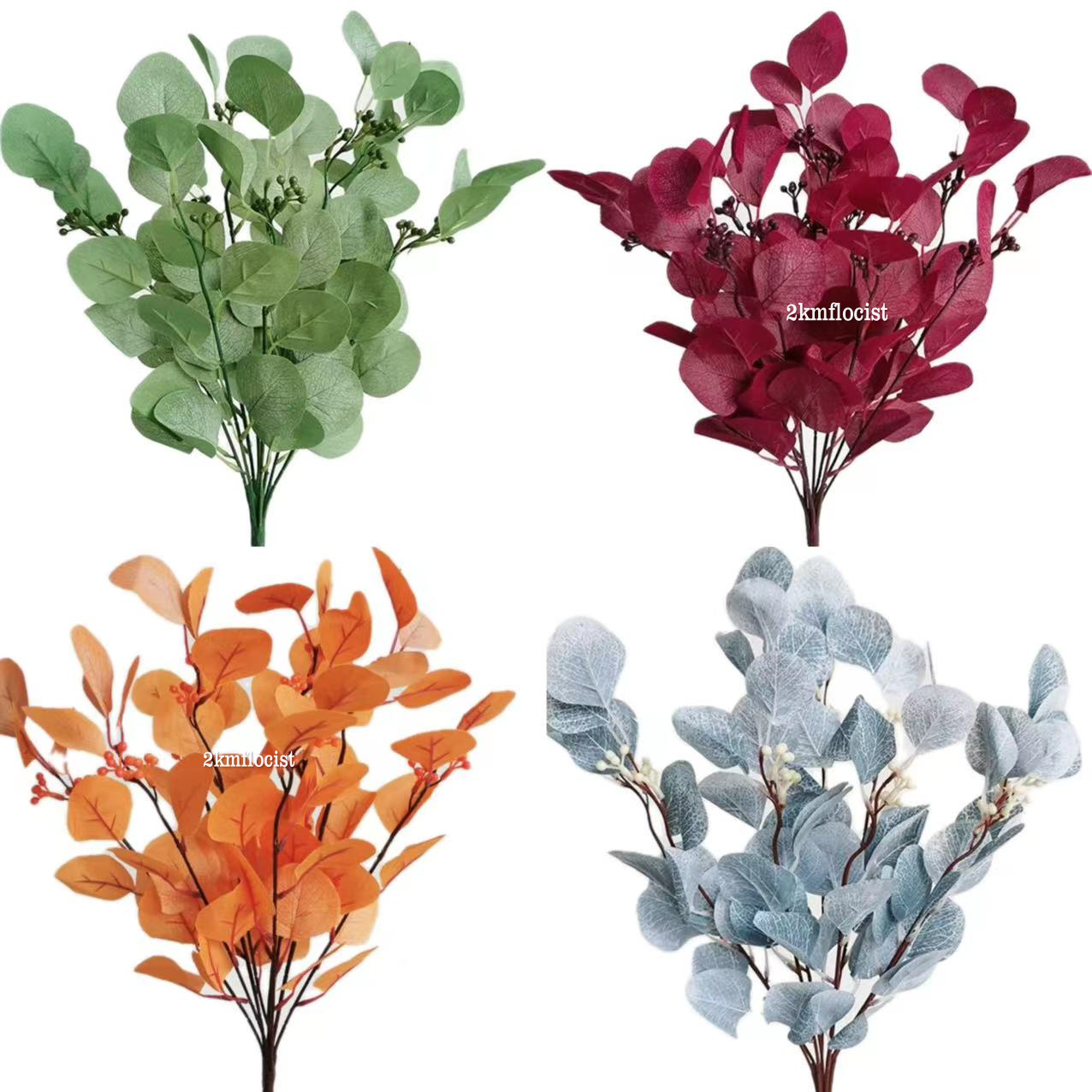 (30FLOWERS) SILVER DOLLAR ARTIFICIAL Buah Daun Hiasan Eucalyptus Leaf ...