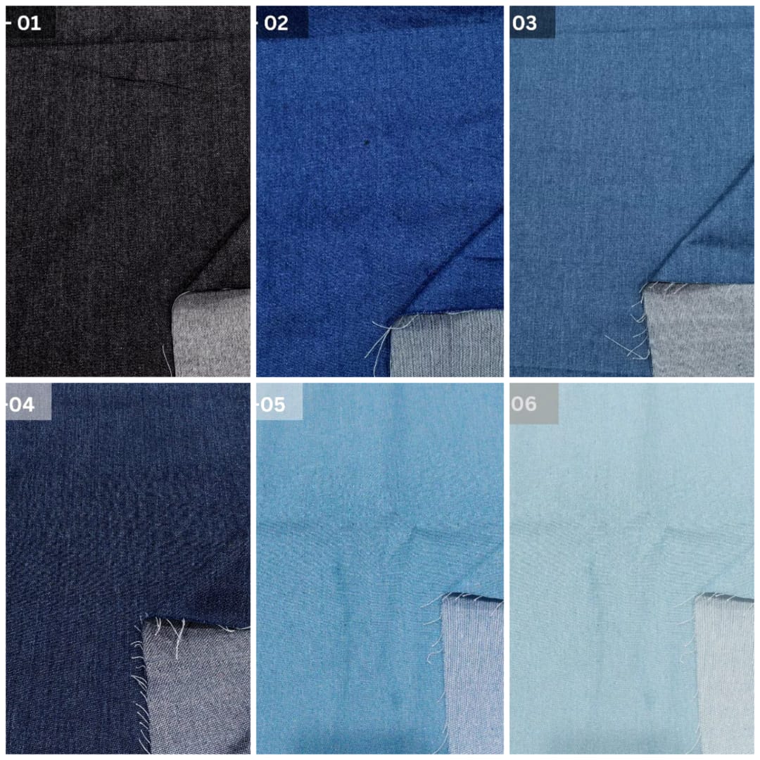 🌸Kain Washed Denim Jeans Fabric Cotton Soft Bidang 70" (53000) | Shopee ...