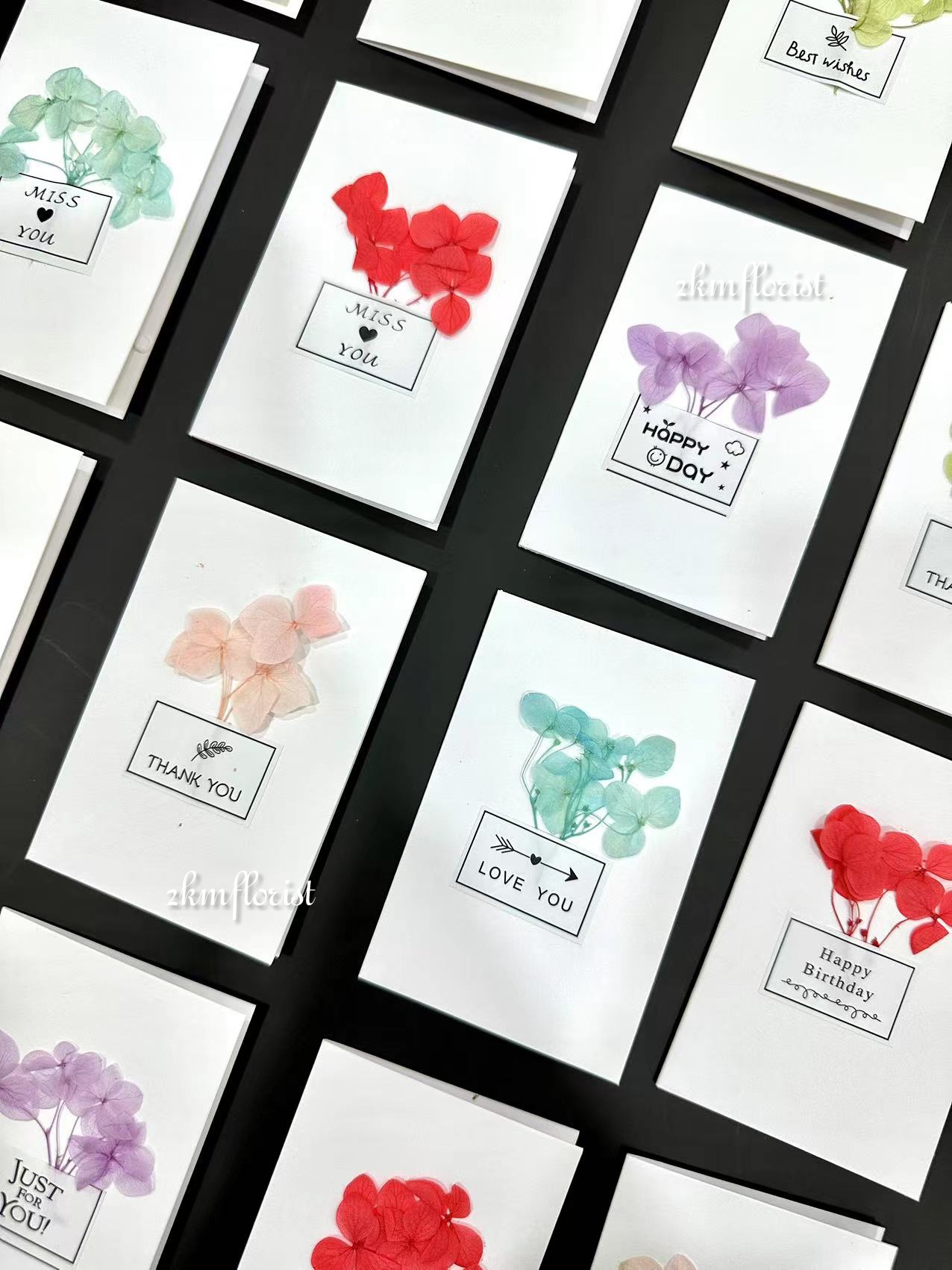 (32PCS) DRIED FLOWER CARD Love Kad Hati Kad Ucapan Gift Greeting Best ...