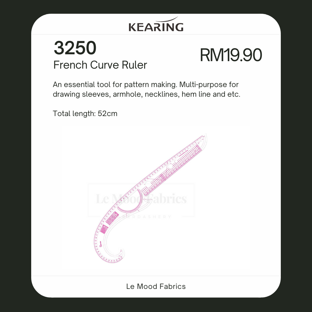 Original Kearing French Curve Ruler Pembaris Lengkung Fashion Design ...