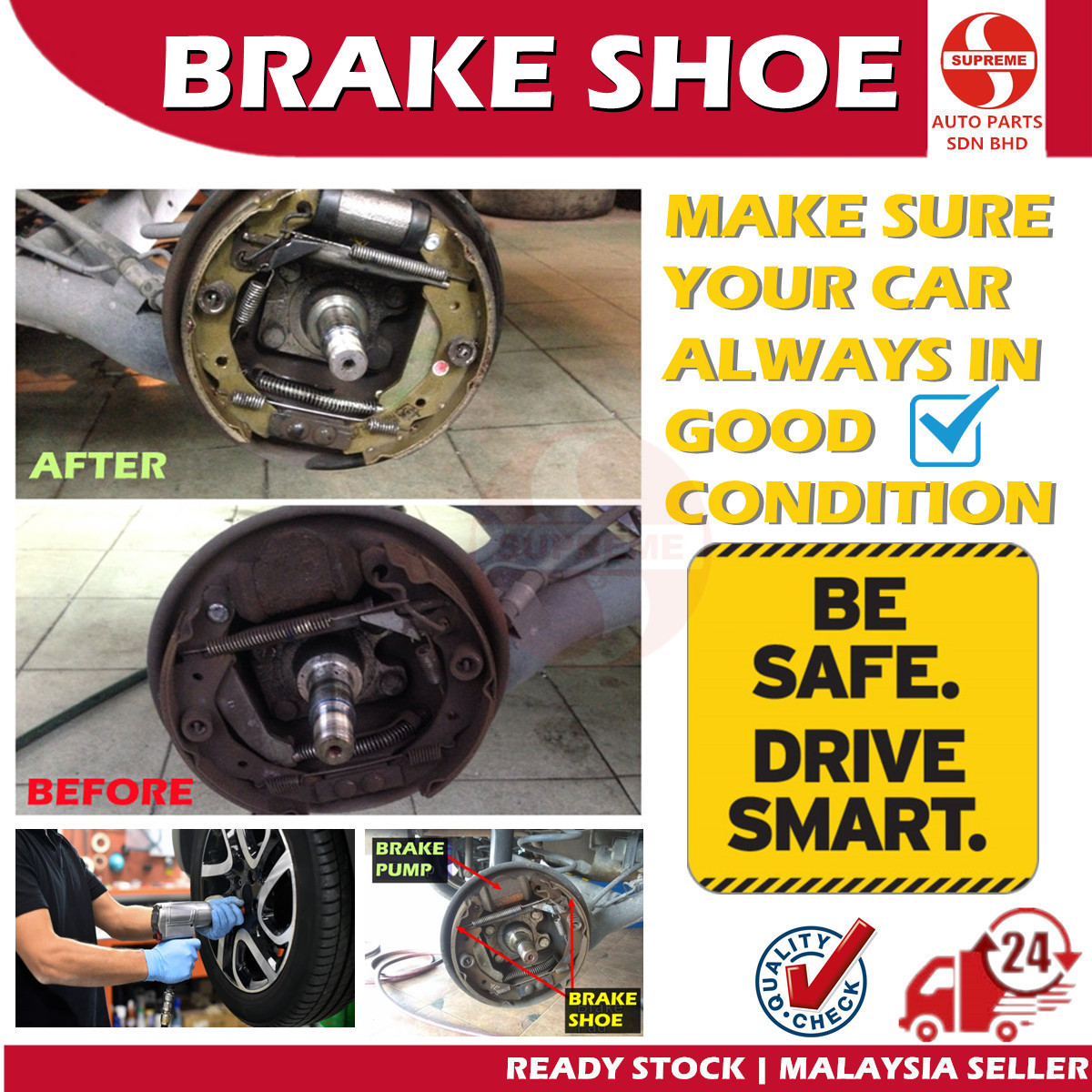 S2U ASIMCO Rear Brake Shoe Toyota Innova TGN40 2016YR+ Car Brake Part ...