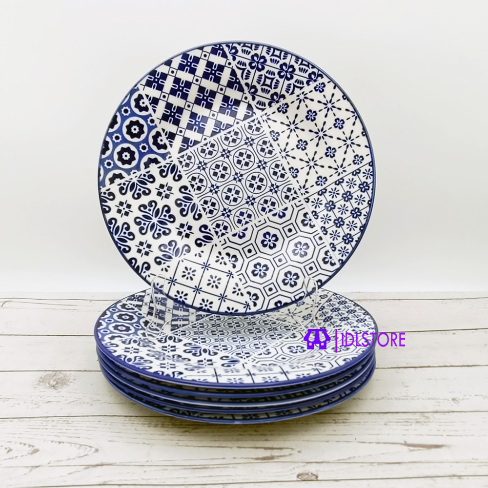 6 Pcs 26.5cm Porcelain Soup Plate Set Pinggan Mangkuk Bunga Hiasan ...