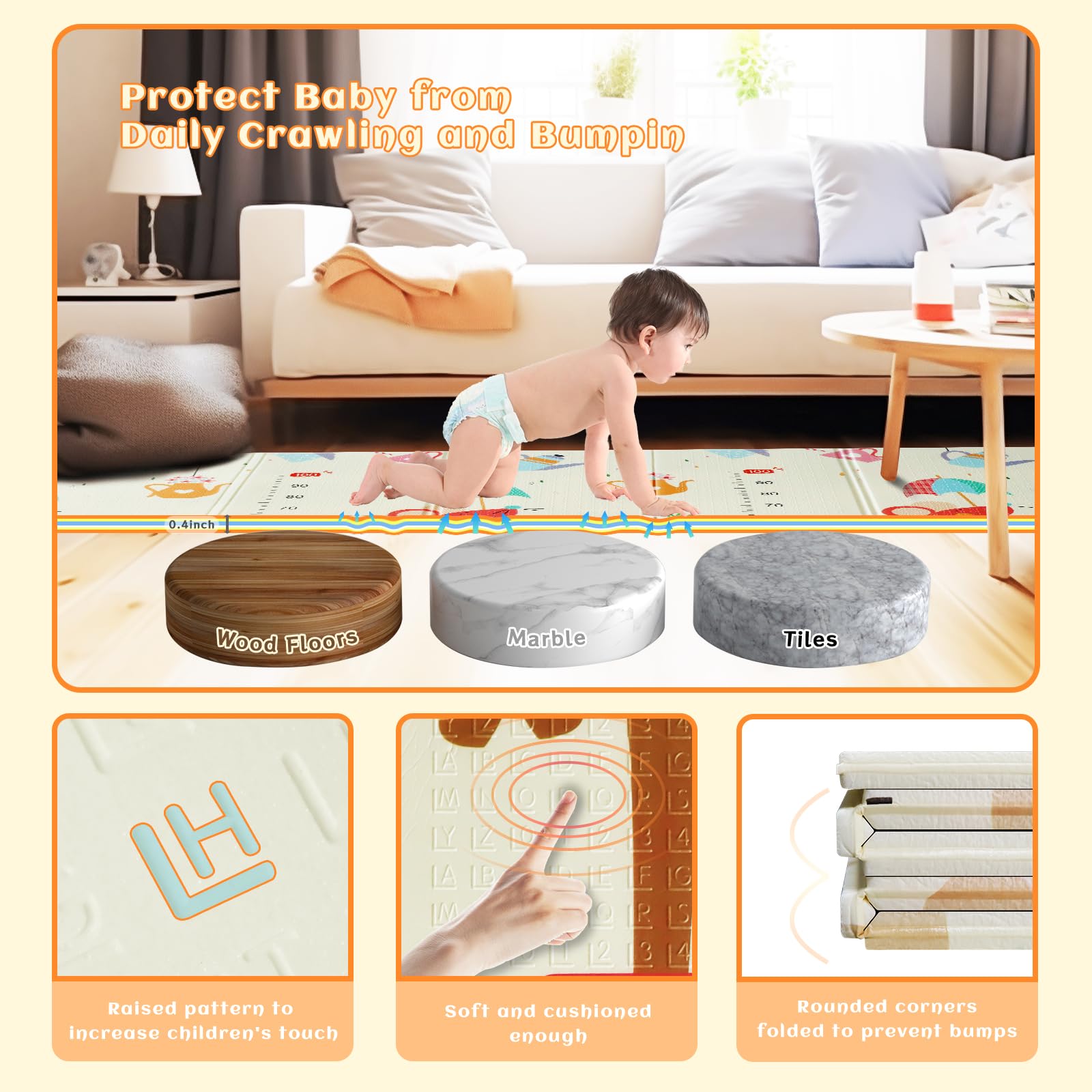 Baby Mat Large (180/200 & 180/150 cm) XPE Double Sided Playmat Baby ...