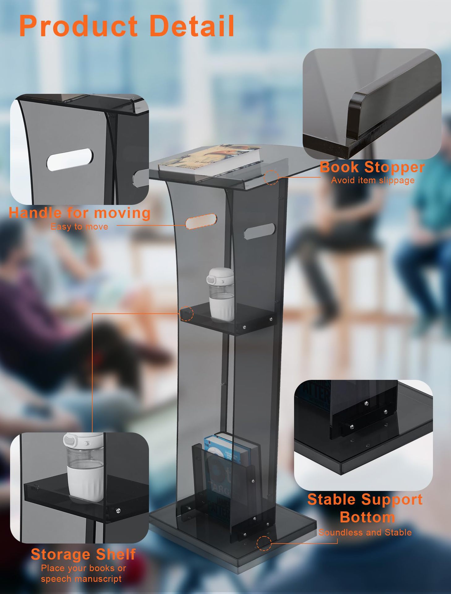 【Malaysia Stock】Acrylic Podium LED Light Rostrum Lecterns Speaking ...