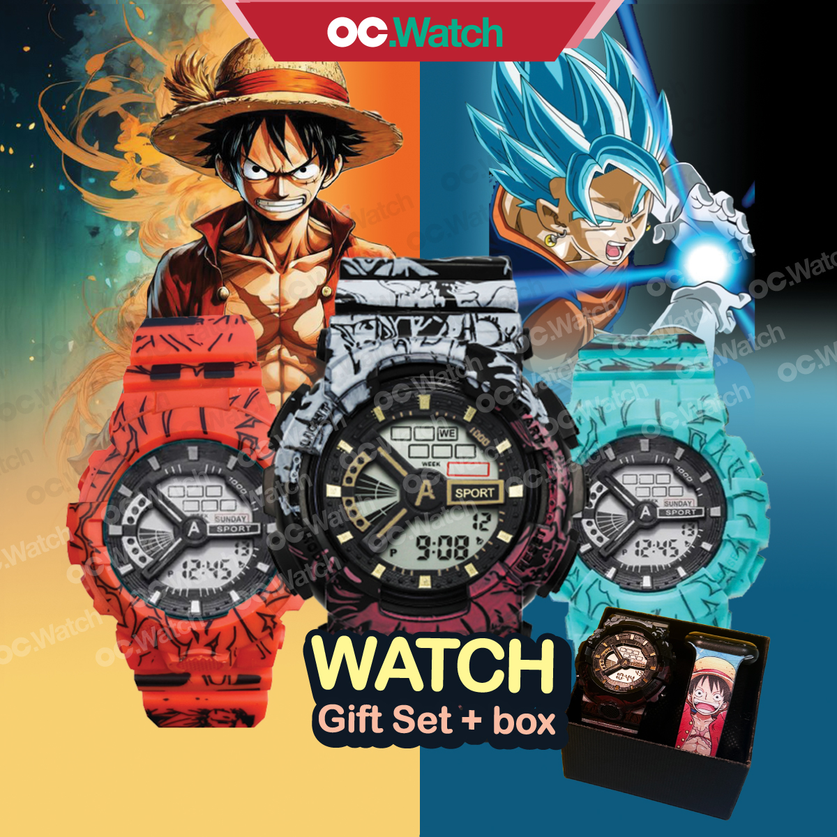 OCwatch Jam Tangan Lelaki One Piece Men Watch Dragon Ball Jam Digital ...