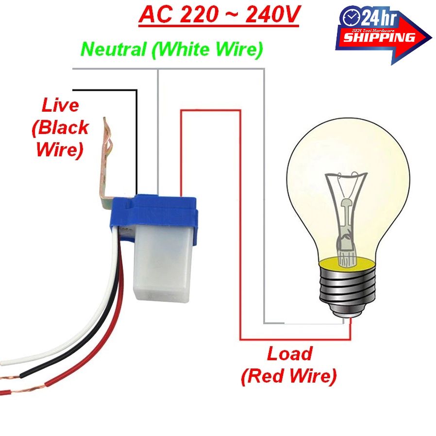 Photocell AC 220V 10A Lampu Sensor Photo Switch Automatic On Off Street ...