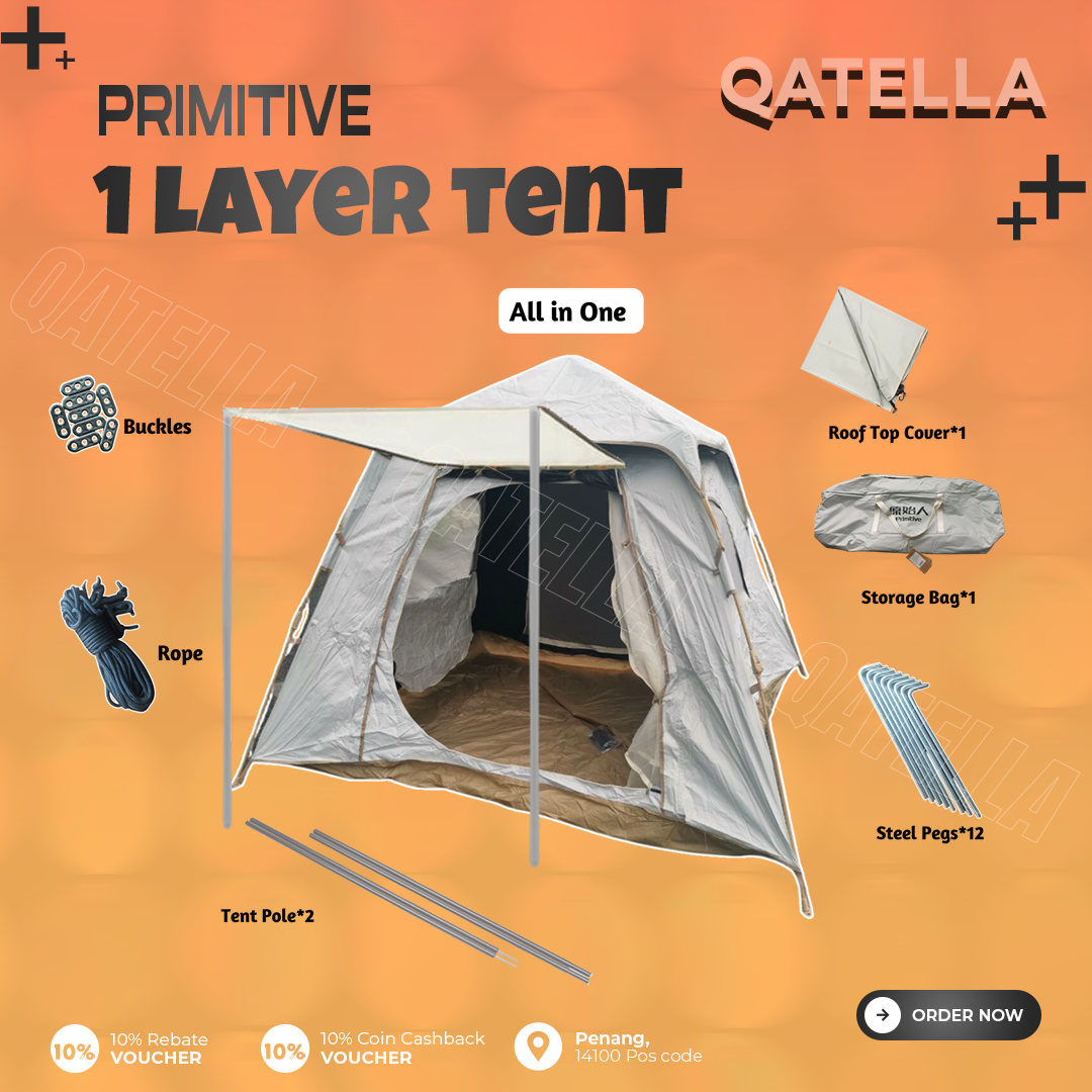 Khemah Camping Outdoor Tent for 3-4/6-8 Persons Camping Tent Family ...