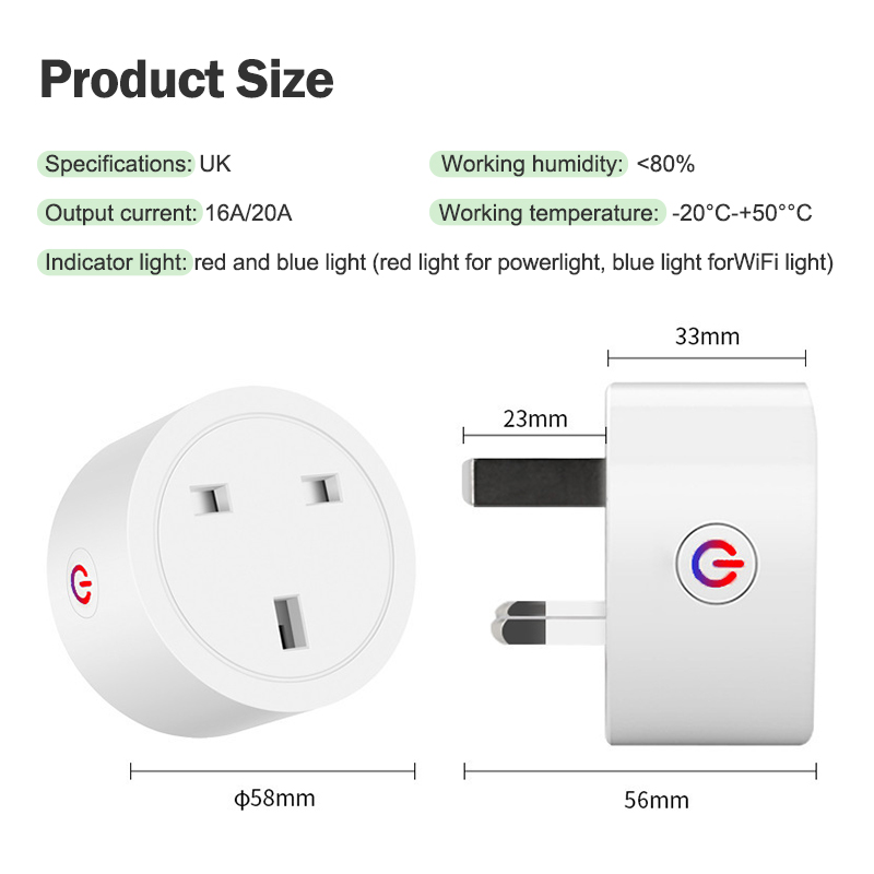 Smart Plug Timer Plug Tuya Wifi Socket Power Switch Adaptor Outlet Smart Life Voice Timer Home