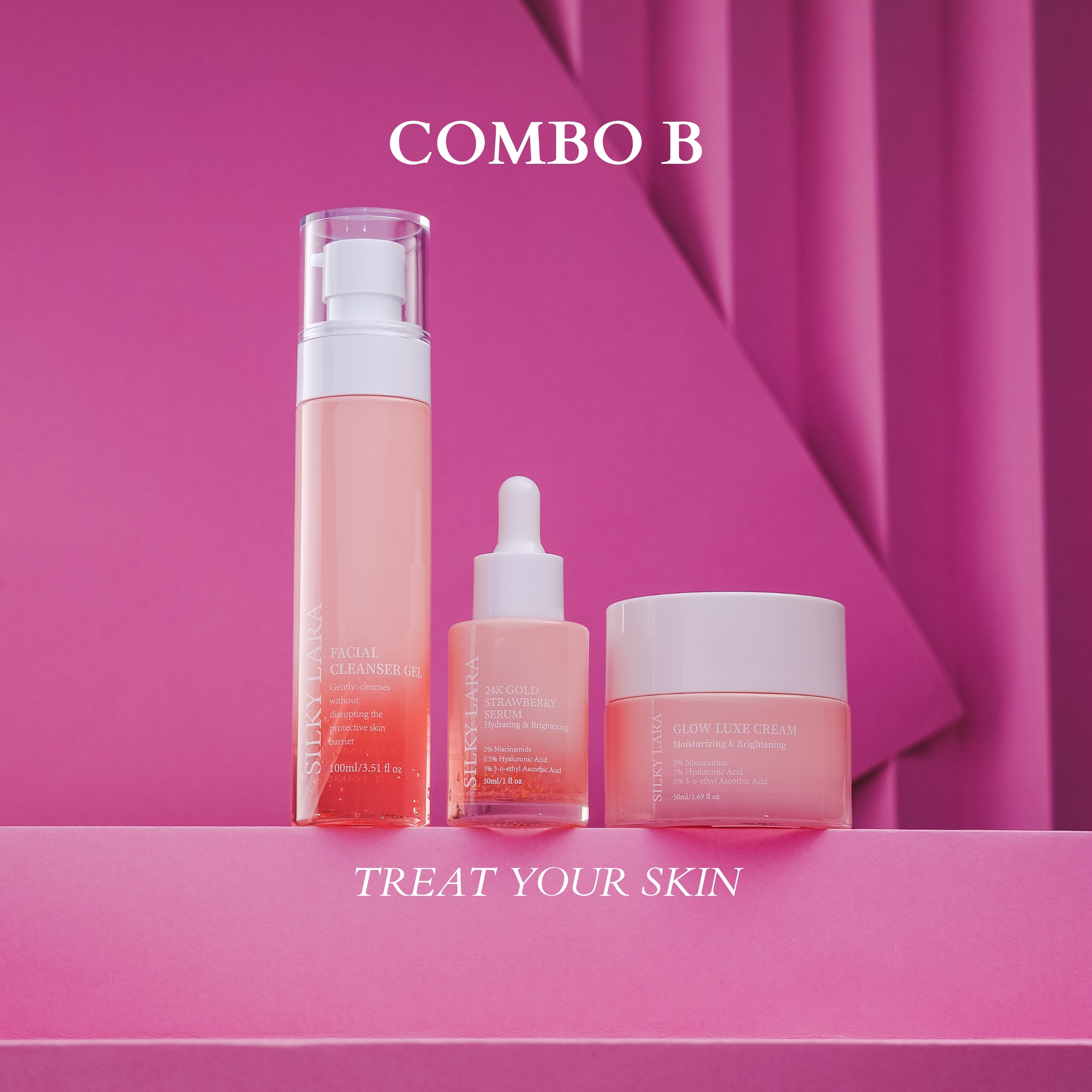 SL COMBO B: TREAT YOUR SKIN (FACIAL CLEANSER 100ML, FACE SERUM 30ML ...