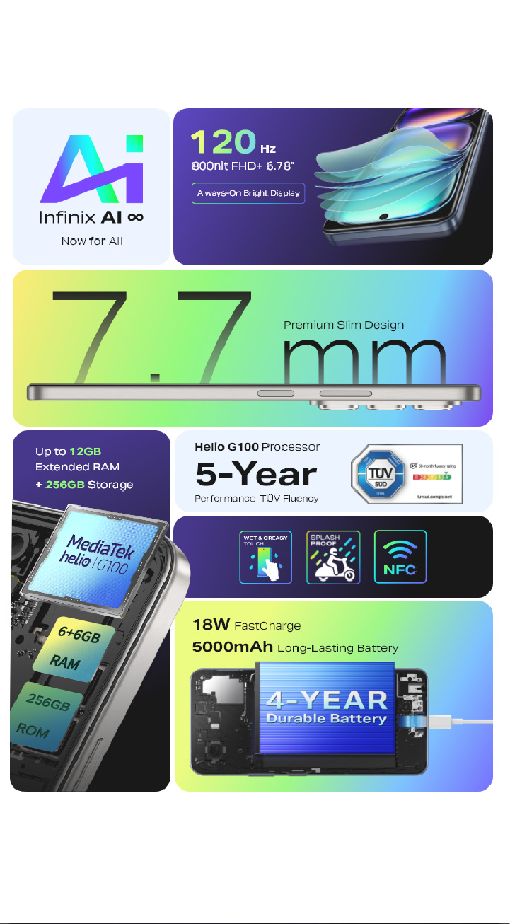 Infinix Hot 50 4G LTE/X6882 (6GB+256GB) Original Infinix Malaysia ...